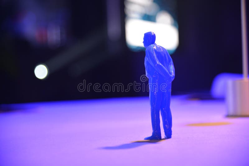 Human Shape Figure and Shadow in Blue Light Stock Image - Image of ...