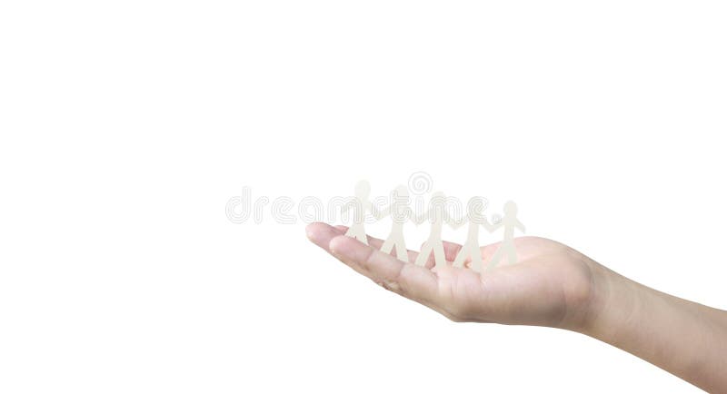 Human Shape in Paper Cut with Hand by Hand or Shake Hand in Hand Stock ...