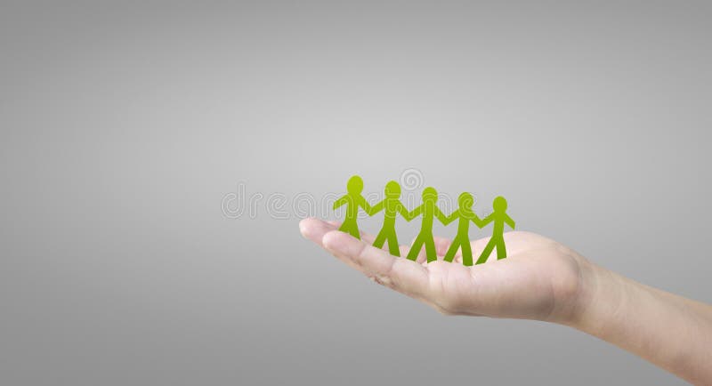 Human Shape in Paper Cut with Hand by Hand or Shake Hand in Hand Stock ...