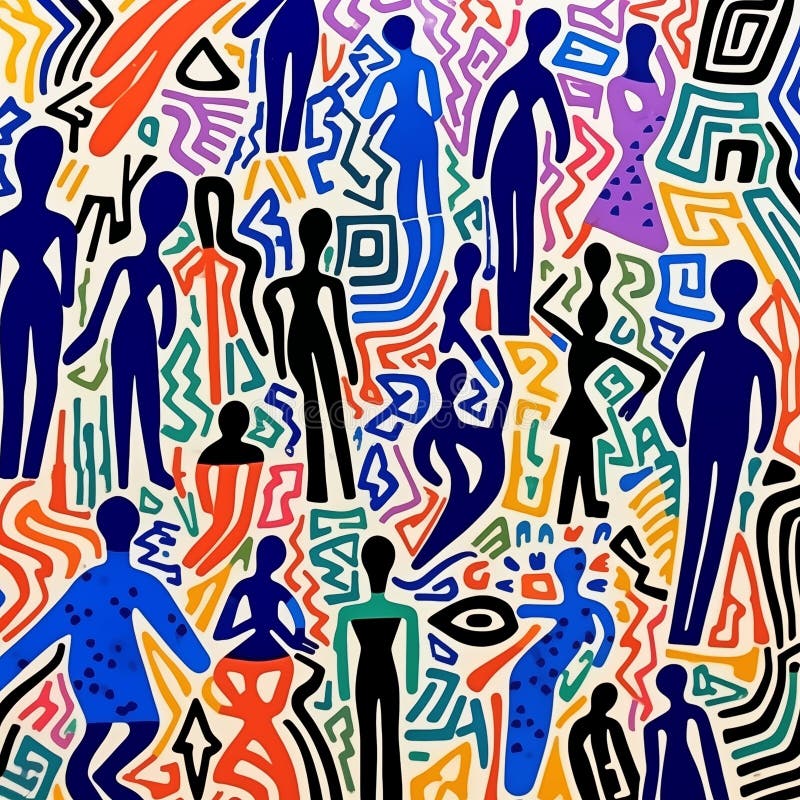 Human Shape Pattern Generative Ai Stock Illustration - Illustration of ...