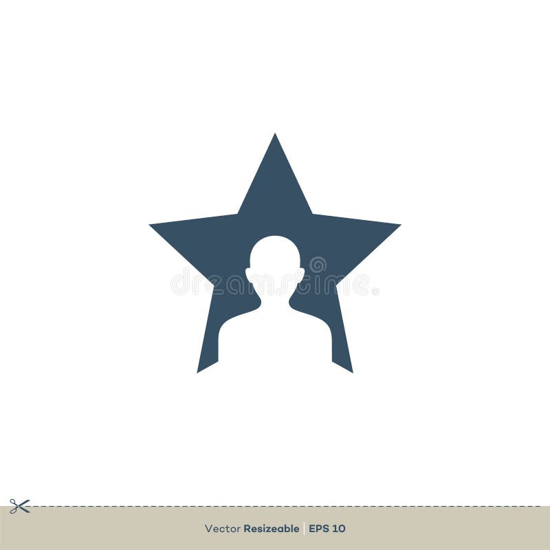 Human Shape Profile Blue Star Logo Template Illustration Design. Vector ...