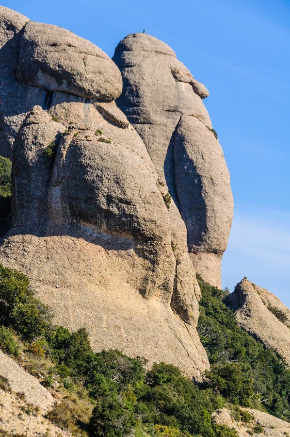 Human Shape Rocks in Montserrat Mountain, Spain Stock Photo - Image of ...