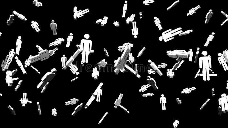 Human Shaped Objects on Black Background Stock Video - Video of ...