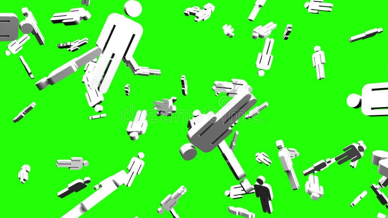 Human Shaped Objects on Green Chroma Key Stock Video - Video of chroma ...