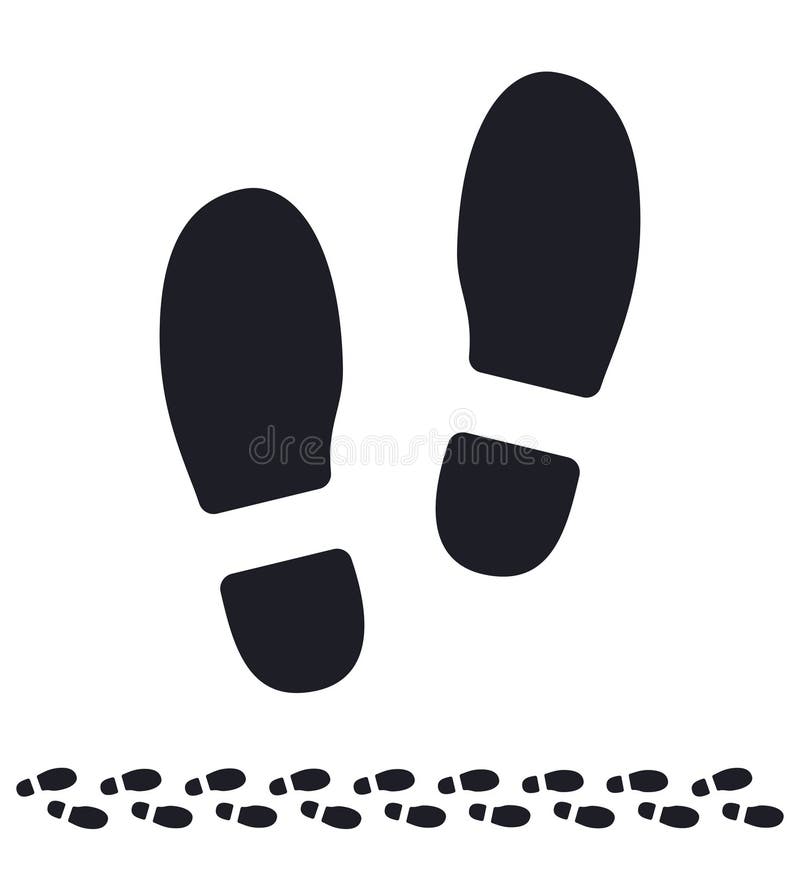 Human Shoe Footprint Icon. Vector Footwear. Flat Style. Black ...