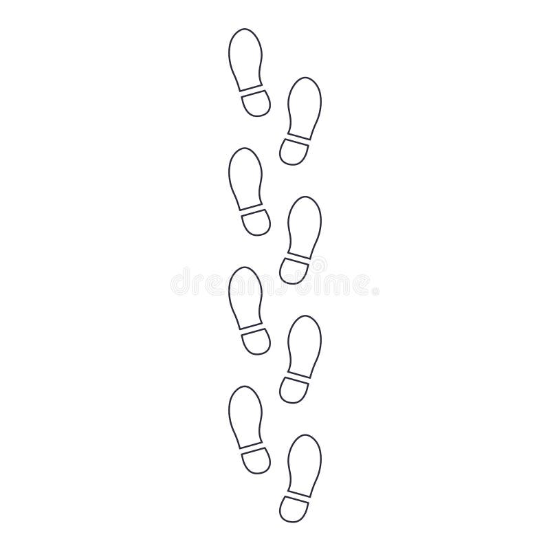 Shoes Footprints. Footwear Steps Silhouette, Boots or Sneakers Footstep ...