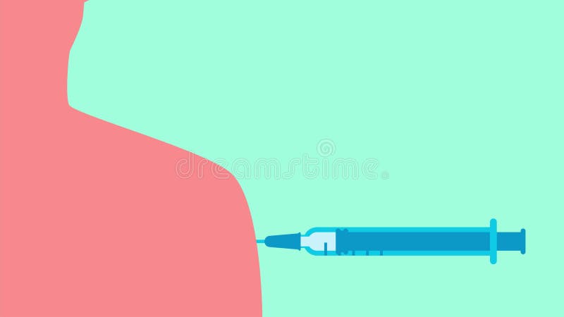 Human Shoulder and Vaccine Syringe. Abstract Loop Animation Stock ...