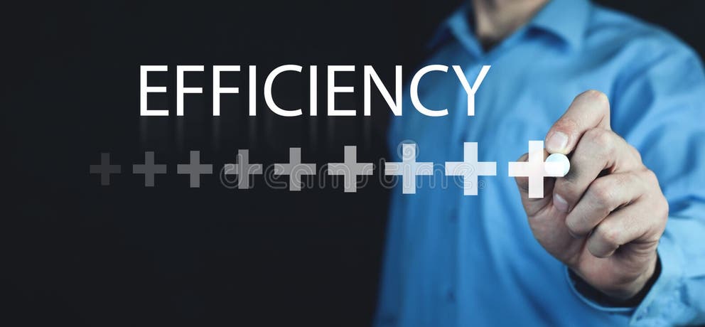 Human Showing Efficiency Word with a Plus Symbols Stock Illustration ...