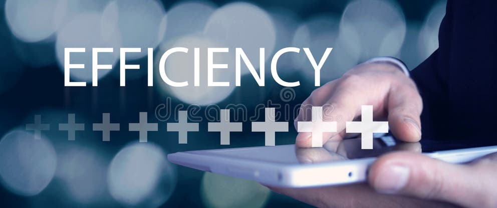 Human Showing Efficiency Word with a Plus Symbols Stock Illustration ...