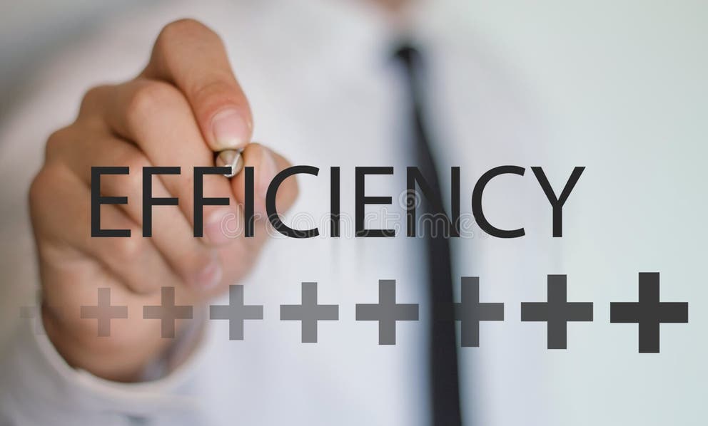 Human Showing Efficiency Word with a Plus Symbols Stock Illustration ...