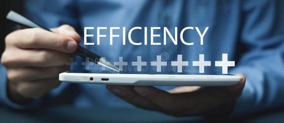 Human Showing Efficiency Word with a Plus Symbols Stock Illustration ...