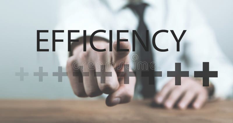 Human Showing Efficiency Word with a Plus Symbols Stock Illustration ...
