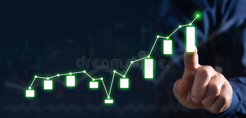 Human Showing Financial Growth Graph Stock Illustration - Illustration ...