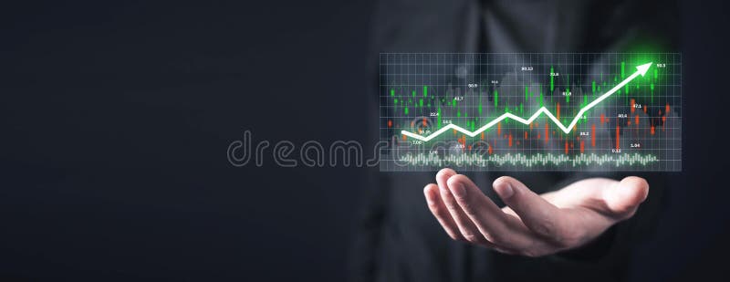 Human Showing Graph and Stock Market Statistics. Forex Trading Analysis ...