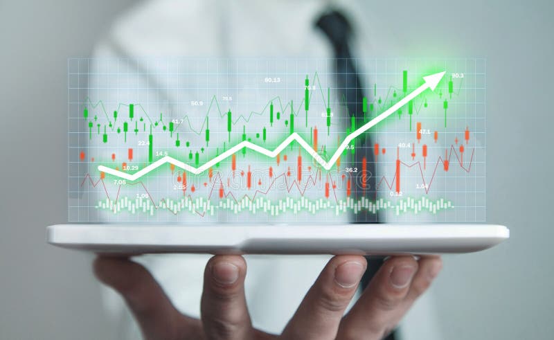 Human Showing Graph and Stock Market Statistics. Forex Trading Analysis ...