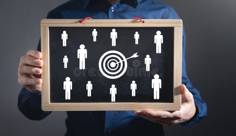 Human Showing Target Dart with a People Symbols. Targeting Concept ...