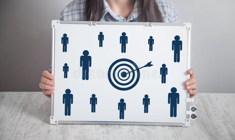 Human Showing Target Dart with a People Symbols. Targeting Concept ...
