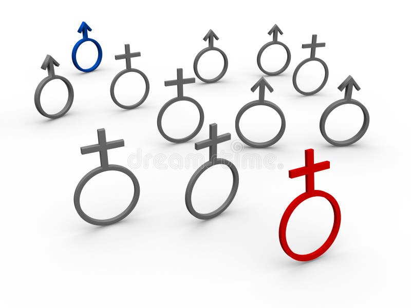 Human with Signs Man and Wo Stock Illustration - Illustration of sign ...