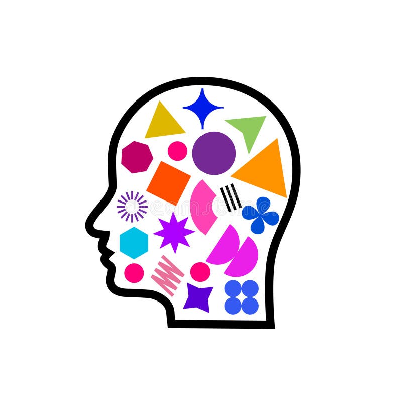 Human Silhouette with Colored Figures Stock Illustration - Illustration ...