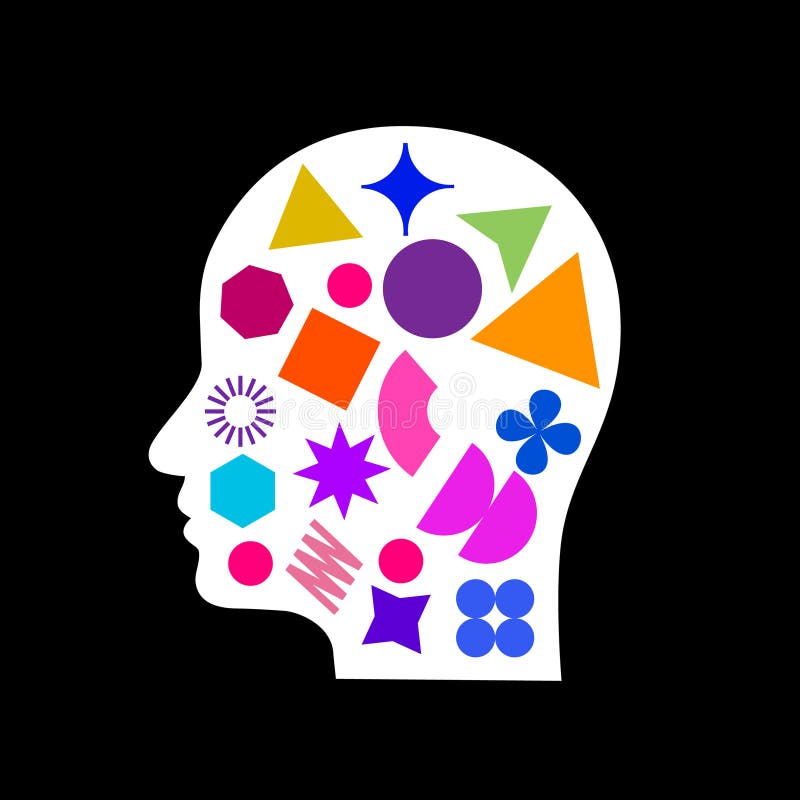 Human Silhouette with Colored Figures Stock Illustration - Illustration ...