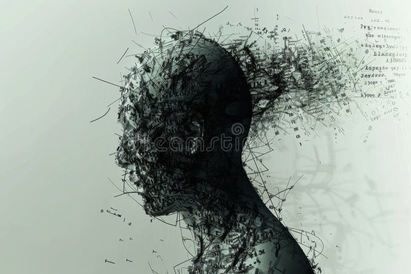 Human Silhouette Filled with Mathematical Equations Symbolizing ...