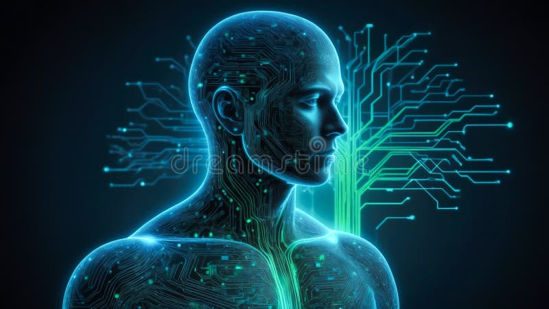 Illustration Ai Concept Human Brain Made Circuits Stock Photos - Free ...