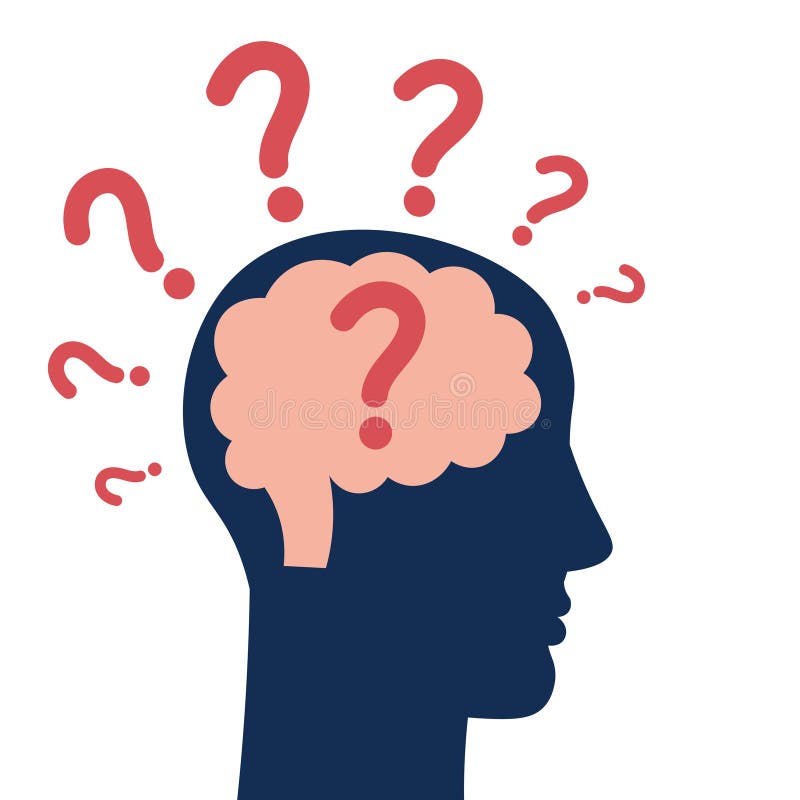 Human Silhouette Profile Picture with Question Mark on the Head. Mental ...