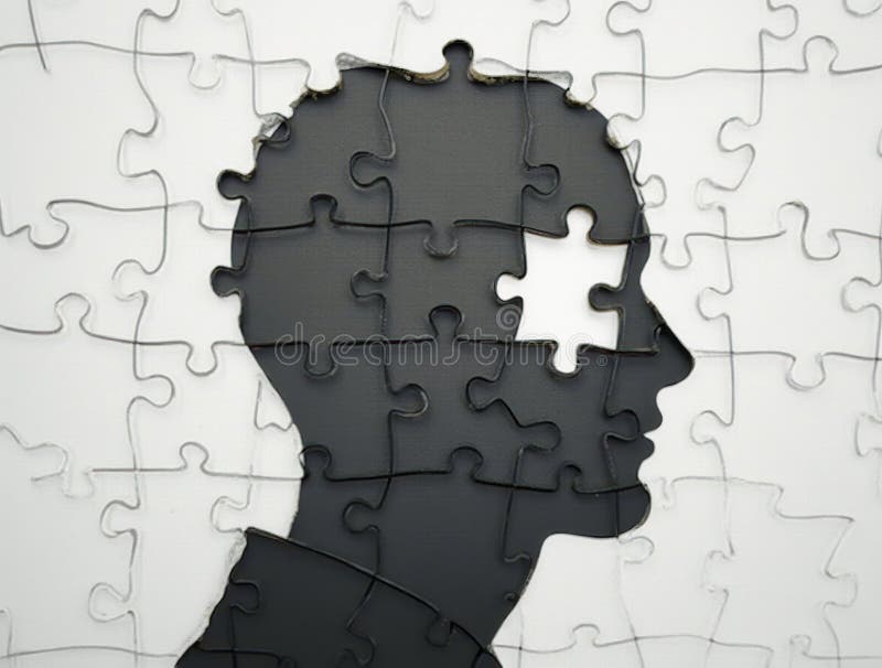 Human Silhouette Puzzle with Missing Piece Symbolizing Self-discovery ...