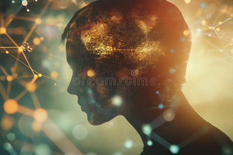 A Human Silhouette is Surrounded by Intricate Molecular Diagrams and ...