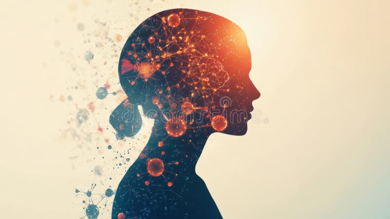 A Human Silhouette is Surrounded by Vibrant Molecules and Diagrams ...