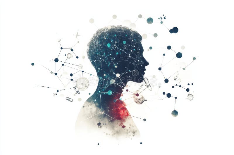 A Human Silhouette is Surrounded by Vibrant Molecules and Diagrams ...