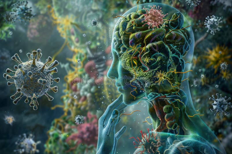 Human Immune System Defending Against Viruses and Pathogens Stock Image ...