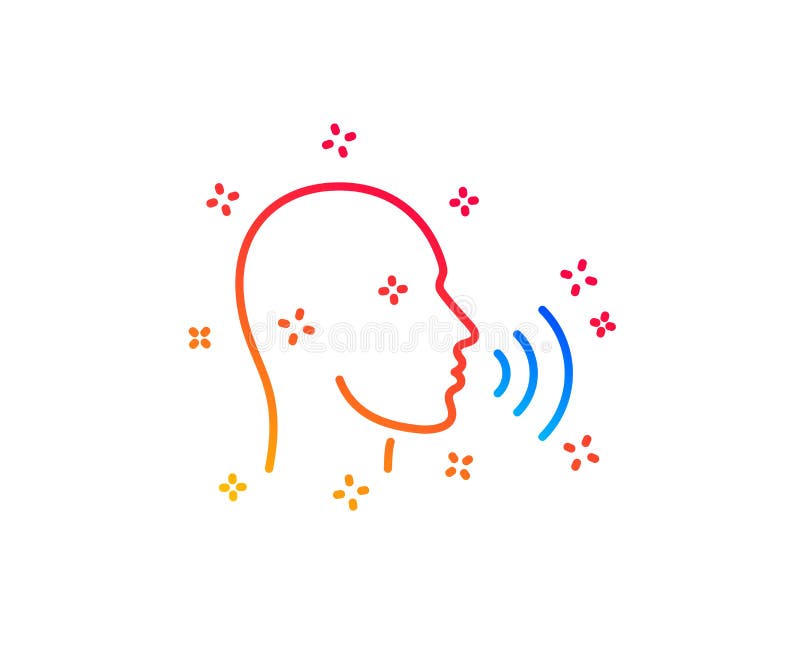 Human Sing Line Icon. Talk Sign. Vector Stock Vector - Illustration of ...