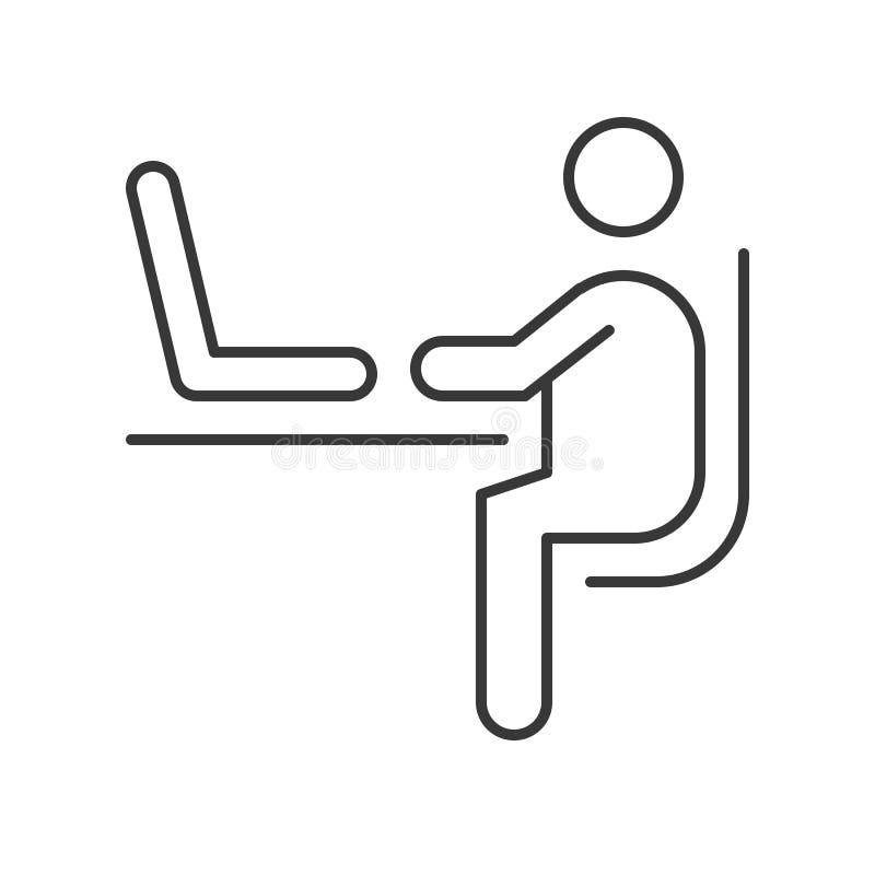 Human Sitting on Chair and Using Laptop on Table Stock Vector ...