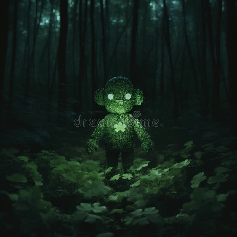 A Human-sized Sentient Four-leaf Little Clove Stock Illustration ...