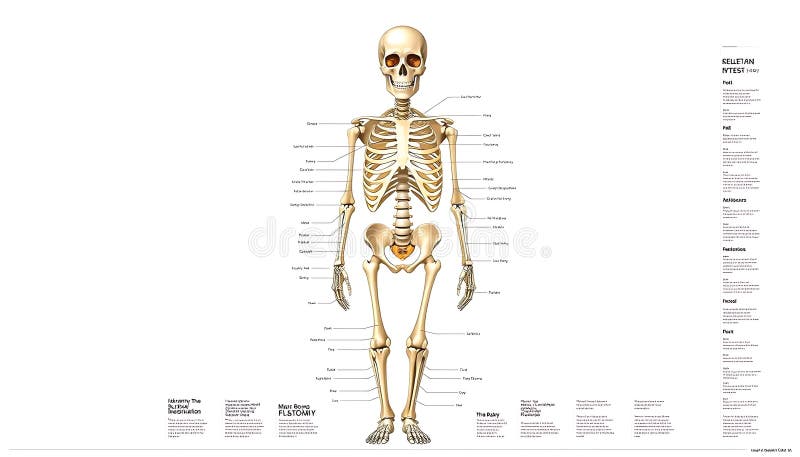Human Skeleton Anatomy Chart Stock Illustration - Illustration of ...