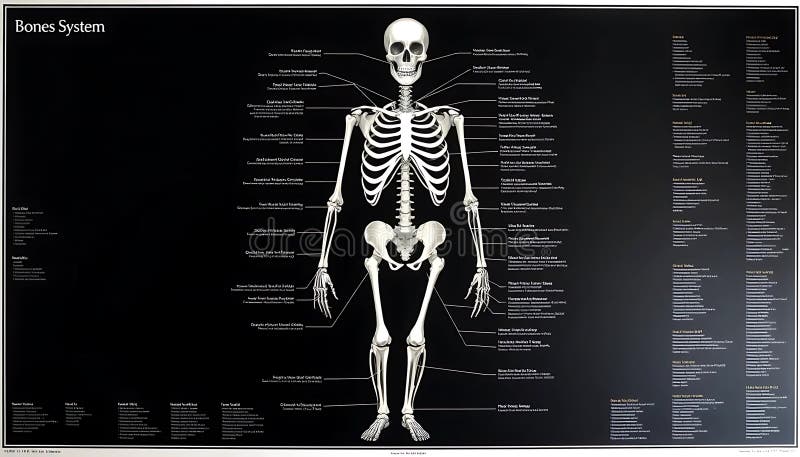 Human Skeleton Anatomy Chart Stock Illustration - Illustration of ...