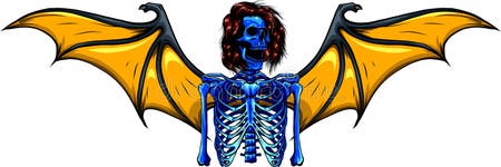 Human Skeleton with Bat Wings Vector Illustration Stock Vector ...