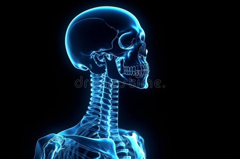 Human Skeleton Glowing in the Dark. Generative AI Stock Illustration ...
