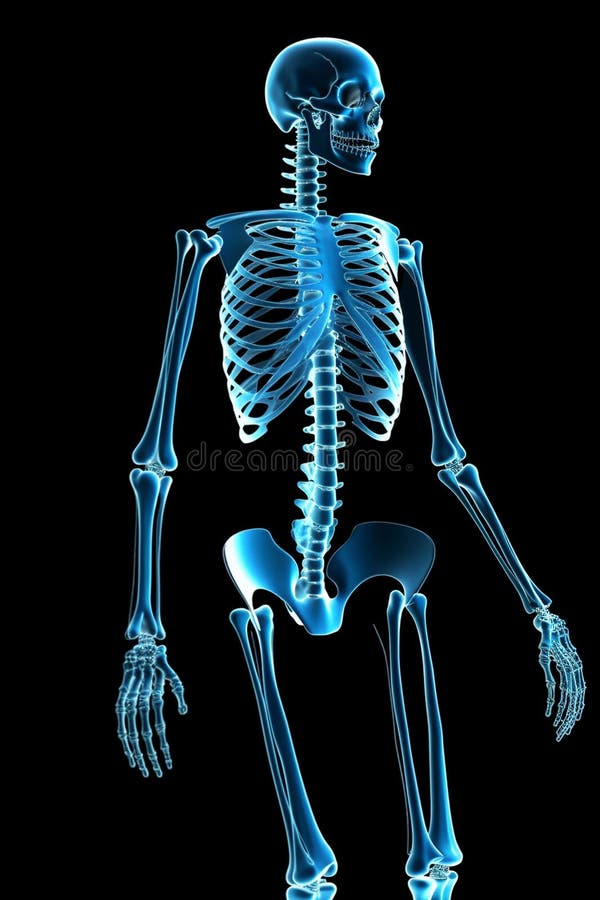Human Skeleton Glowing in the Dark. Generative AI Stock Illustration ...