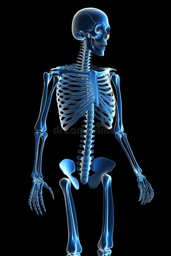 Human Skeleton Glowing in the Dark. Generative AI Stock Illustration ...