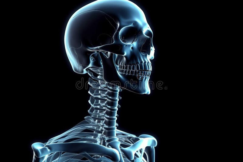 Human Skeleton Glowing in the Dark. Generative AI Stock Illustration ...