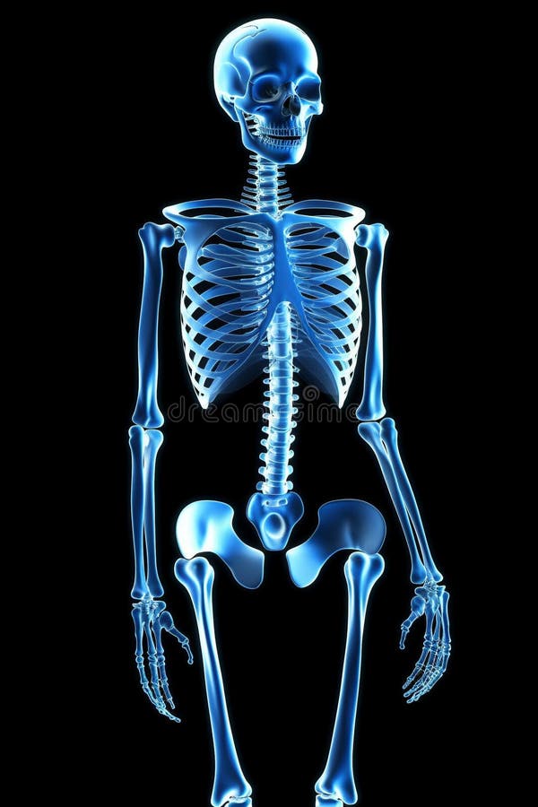 Human Skeleton Glowing in the Dark. Generative AI Stock Illustration ...