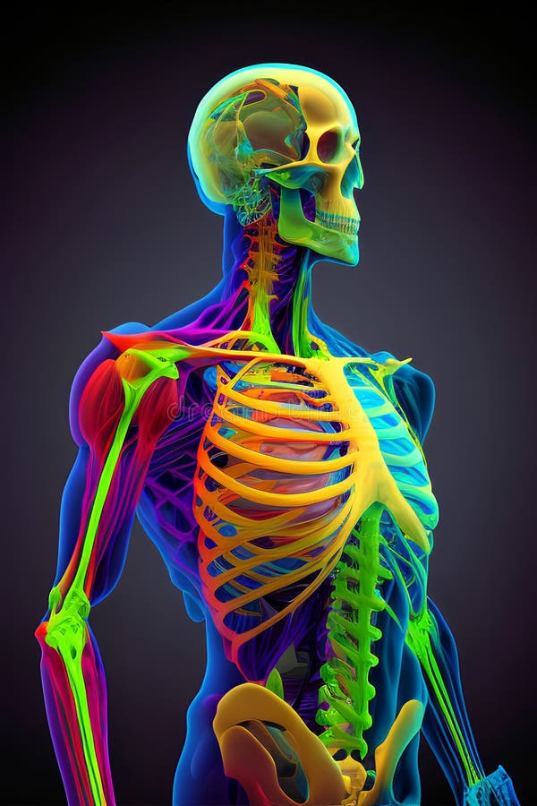 Human Skeleton with Highlighted Rib Cage. this is a 3d Render ...