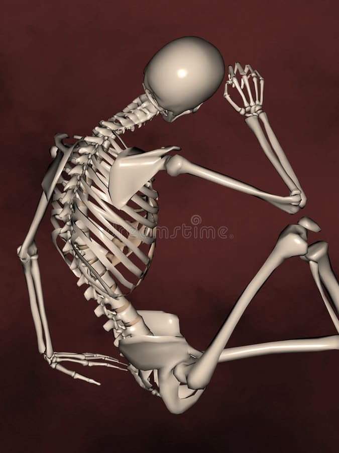 Human Skeleton M-SK-POSE G-08-4, 3D Model Stock Illustration ...