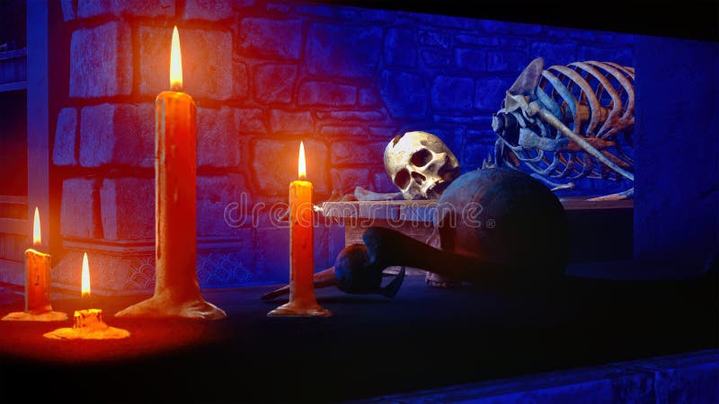 Human Skeleton in Medieval Dungeon 3d Rendering Stock Illustration ...