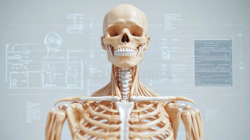 Detailed Human Skeleton Model Showcasing Anatomy with Educational ...