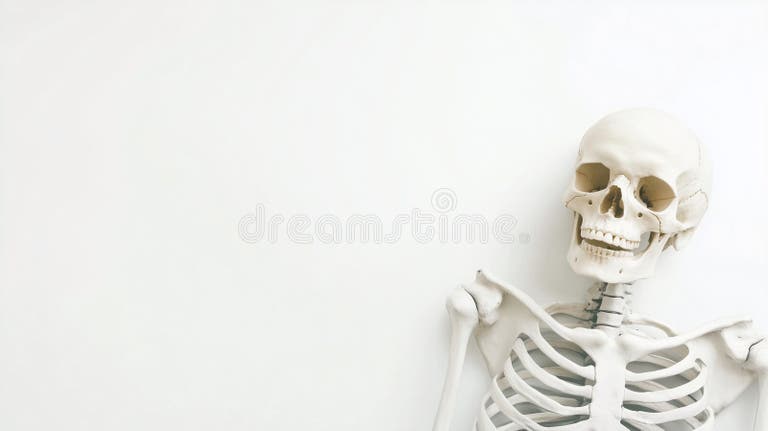 Human Skeleton Model on a Plain, Light Background Stock Illustration ...