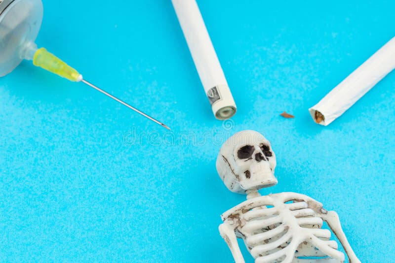 Human Skeleton, a Needle from a Syringe and a Cigarette are Suitable ...