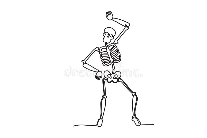 A Human Skeleton Posing Funny Stock Vector - Illustration of bone ...